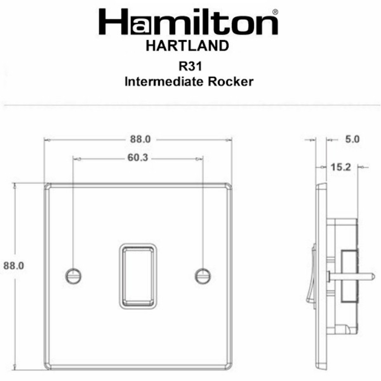 Hamilton Hartland Gloss White 1 Gang 10AX Intermediate Switch with ...