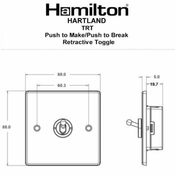 Hamilton Hartland Polished Brass 1 Gang 10AX Push To Make/Break ...