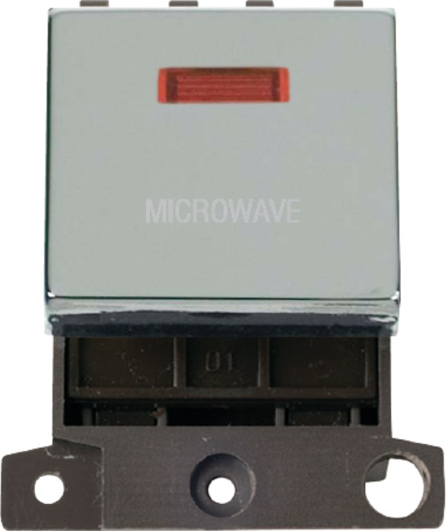 Click MiniGrid Polished Chrome 20A Double Pole Microwave Ingot Switch ...
