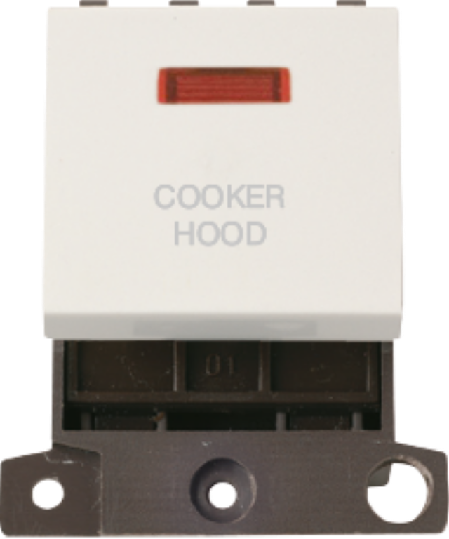 Click MiniGrid Polar White 20A Double Pole Cooker Hood Switch Module ...