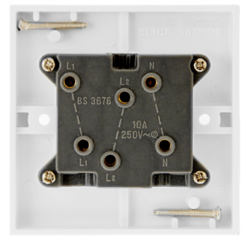 Click Polar PRW021 3 Pole 10A Fan Isolator Switch Unprinted | UKES