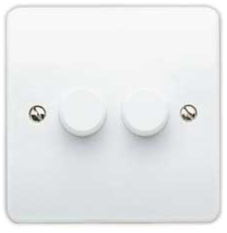 MK Electric Logic Plus™ White 300W 2 Gang Intelligent Dimmer Switch | UKES