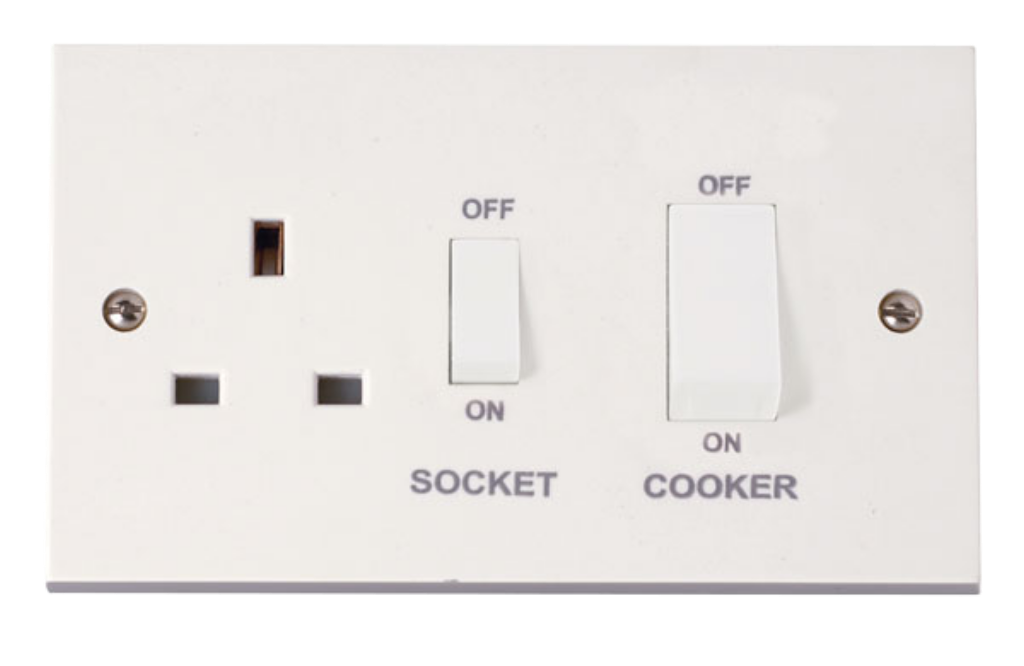 Click Polar PRW504 45A Cooker Switch with 13A Switched Socket Outlet | UKES