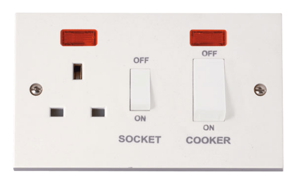 Click Polar PRW505 45A Cooker Switch with 13A Switched Socket Outlet ...