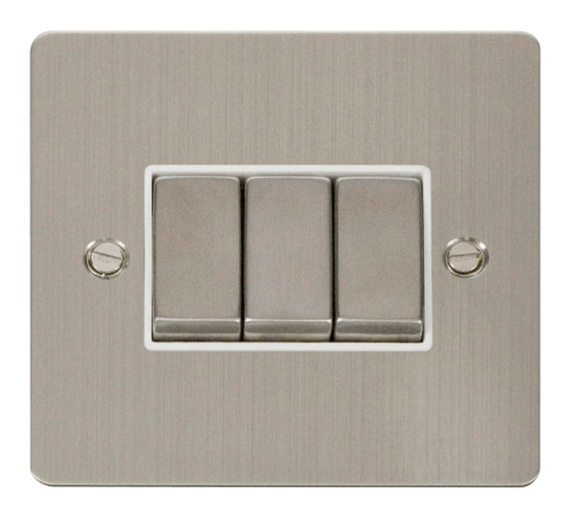 Click Define Stainless Steel Flat Plate Ingot 10AX 3 Gang 2 Way Switch ...