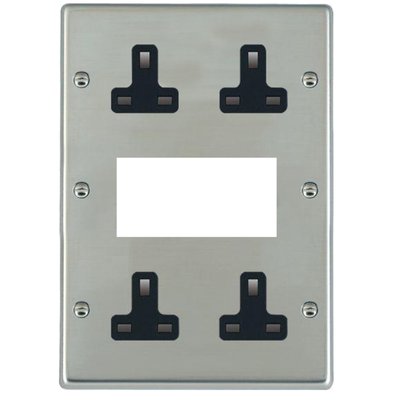 Hamilton Hartland Bright Steel Media Plate with EURO4 Aperture and 2 x ...