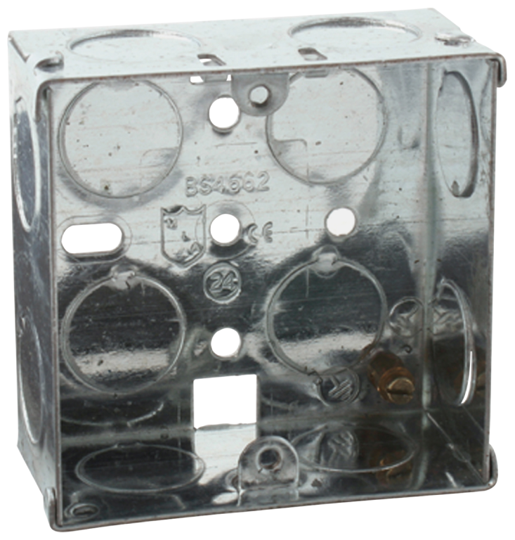 Knightsbridge Galvanised Steel 1-2 Gang 35mm Back Box | UKES
