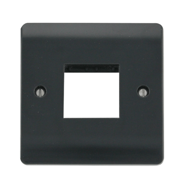 Click Part M Anthracite Grey Single Plate Twin Aperture Module Plate | UKES