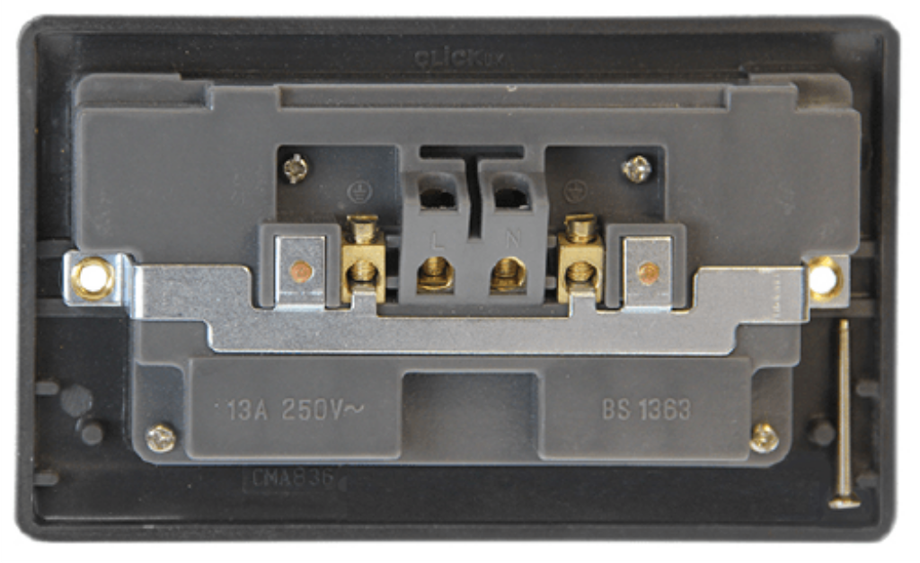 Click Part M Anthracite Grey 13A 2 Gang DP Switched Socket | UKES