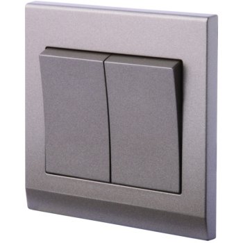 Retrotouch Simplicity Charcoal 2 Gang 2 Way Mechanical Light Switch | UKES