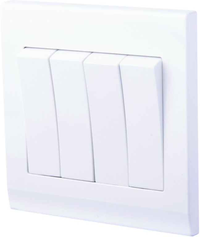 Retrotouch Simplicity White 4 Gang 2 Way Mechanical Light Switch | UKES