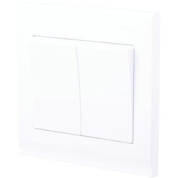 Retrotouch Simplicity White 2 Gang 2 Way Retractive Light Switch | UKES