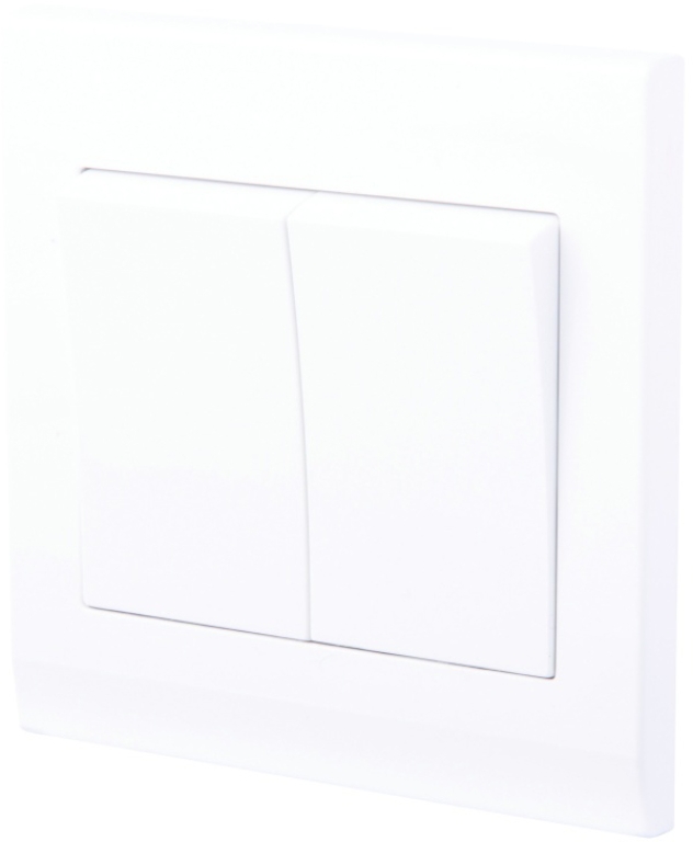 Retrotouch Simplicity White 2 Gang 2 Way Retractive Light Switch | UKES
