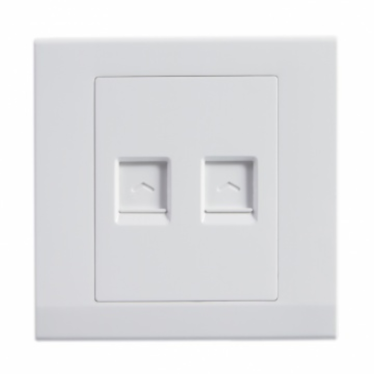 Retrotouch Simplicity White Dual RJ45 Data Socket | UKES