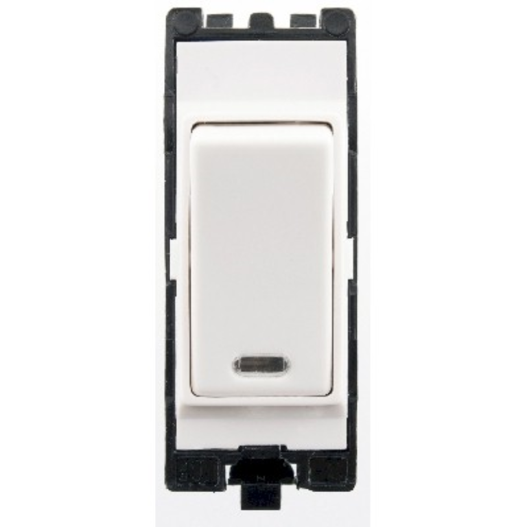 Hamilton Vogue White 20AX Double Pole Rocker Switch and Neon Grid Fix ...