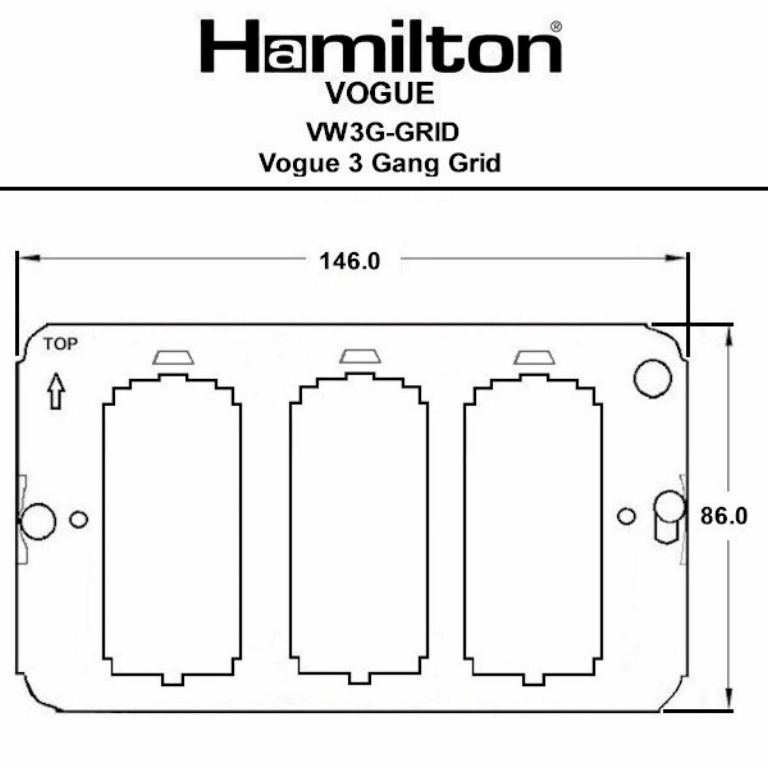 Hamilton GRID-IT Silver 3 Gang Grid Fix Fixing Grid for Double Vogue ...