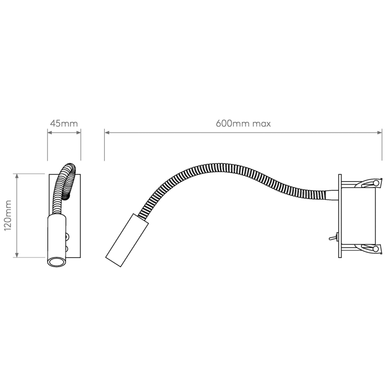 Astro Leo Switched Matt Nickel LED Wall Reading Light | UKES