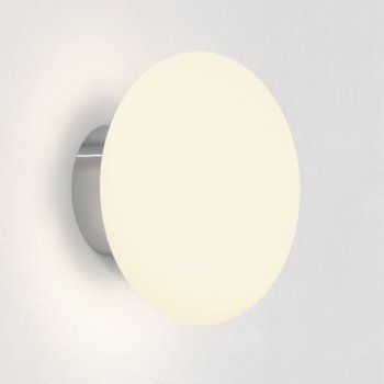 Astro Zeppo Polished Chrome and White Glass Bathroom Wall Light | UKES