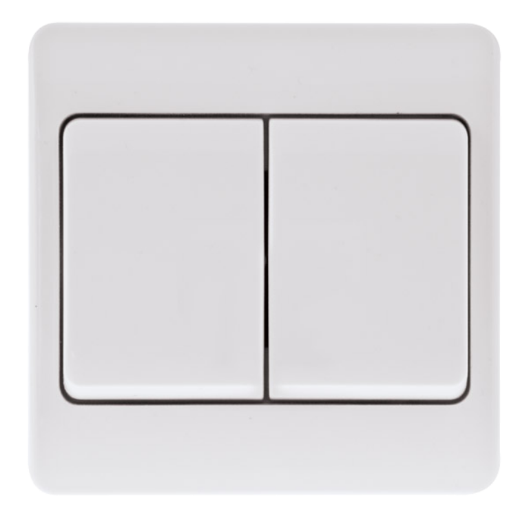 Click Mode 10A 2 Gang 2 Way Wide Rocker Switch | UKES