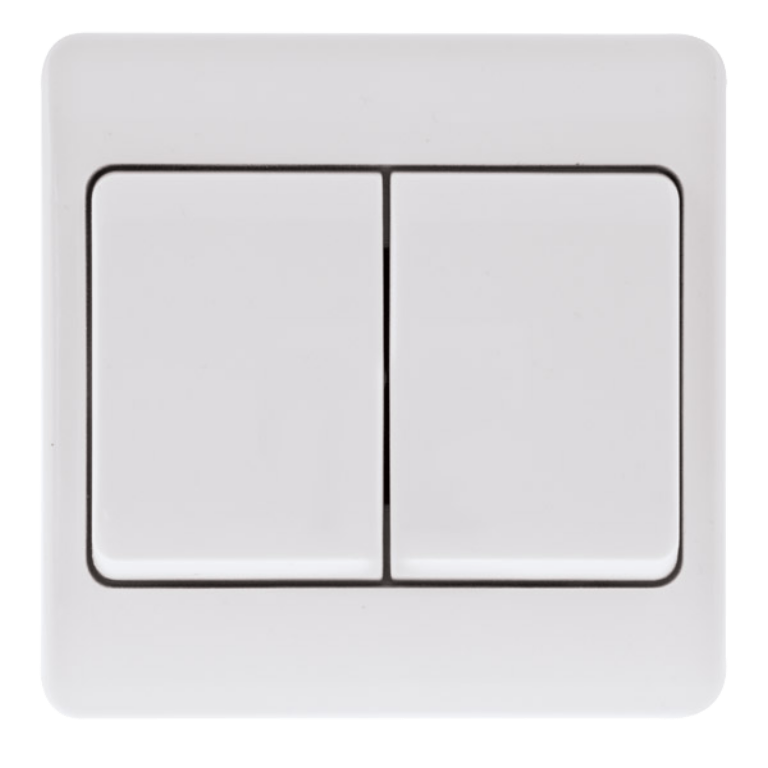 Click Mode 10A 2 Gang 2 Way Wide Rocker Switch | UKES