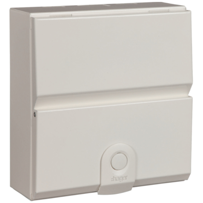 Hager Design 30 Metal 8 Module Din Rail Enclosure with Knockouts ...