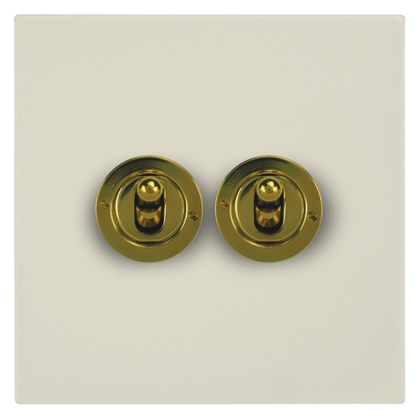 Focus SB Ambassador Square Corners 2 Gang 20A 2 Way Toggle Switch in ...