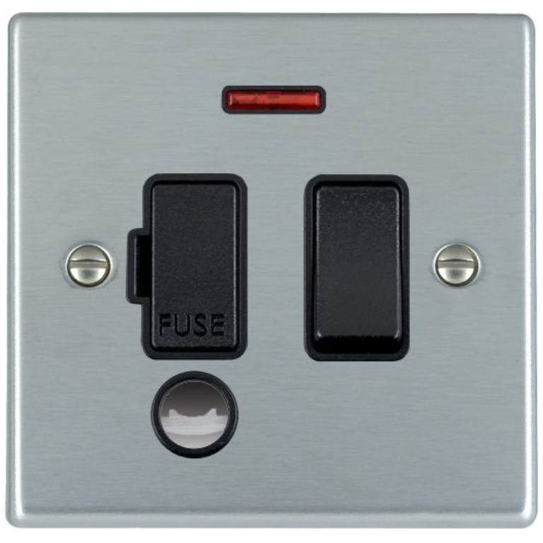 Hamilton Hartland Satin Chrome 13A Double Pole Switched Fused Spur ...