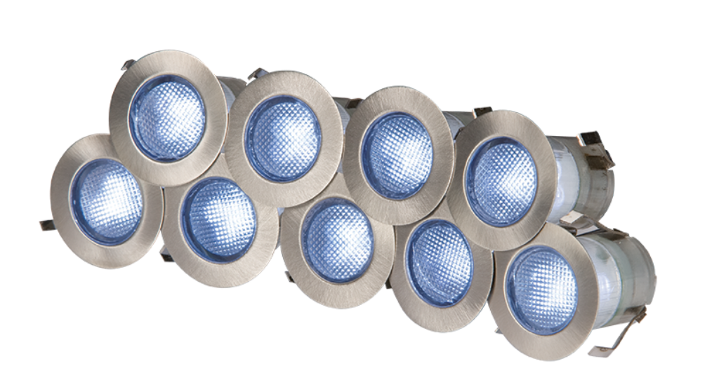 Knightsbridge 0.2W Blue LED Stainless Steel Decking Light Kit | UKES