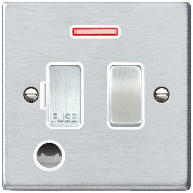 Hamilton Hartland Satin Chrome 13A Double Pole Switched Fused Spur ...
