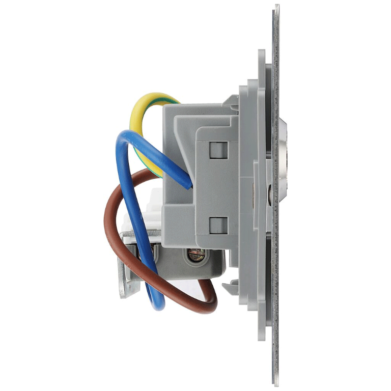 BG Electrical Nexus Flatplate Brushed Steel 13A 2 Gang Double Pole Key ...