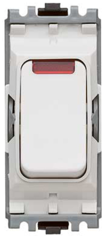 MK Electric Grid Plus White 20A Double Pole One Way Switch Module with ...