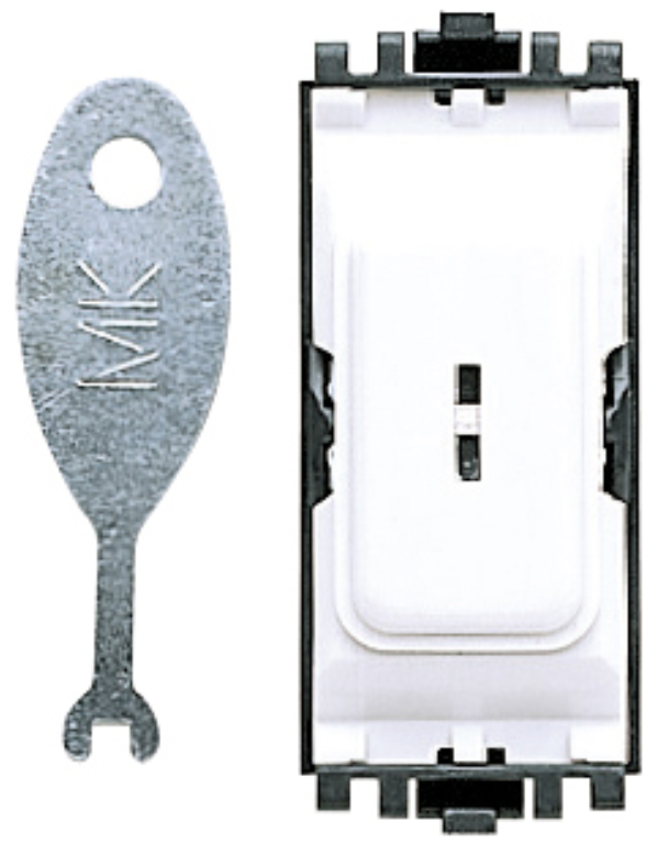 MK Electric Grid Plus White 20A Double Pole One Way Secret Key Switch ...