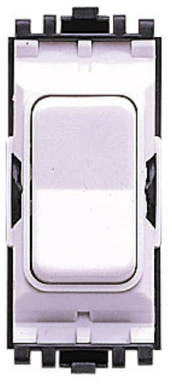 MK Electric Grid Plus White 20A Single Pole Two Way Centre Off Latching ...