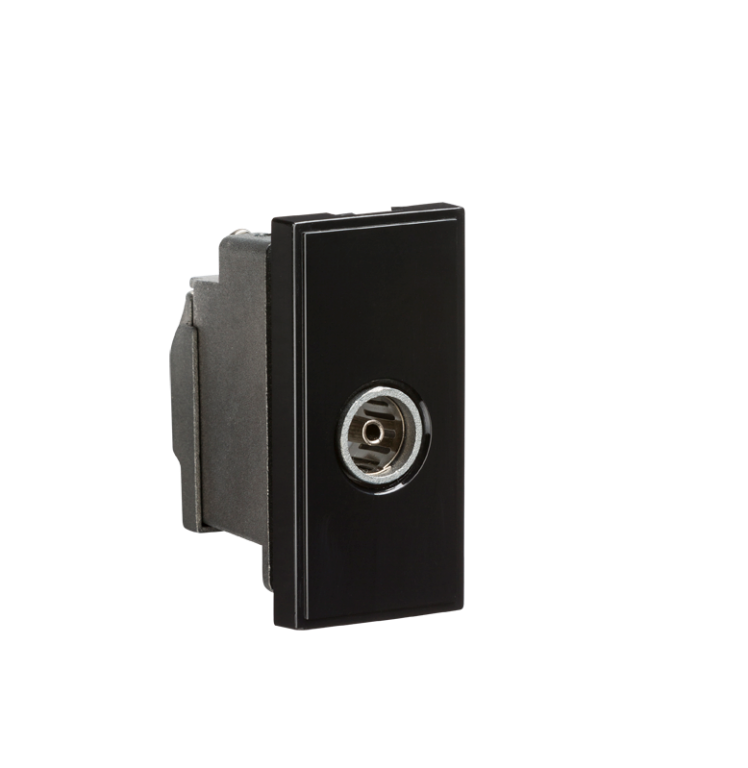 Knightsbridge Black Screened TV Outlet Module - 25x50mm | UKES