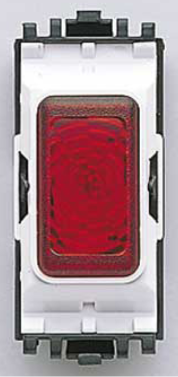MK Electric Grid Plus 200-250V Red Neon Indicator Module with White ...
