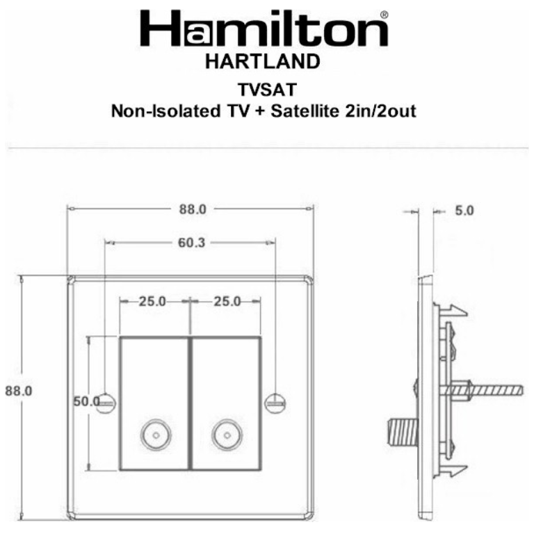 Hamilton Hartland Antique Brass Non-Isolated 2 In/2 Out TV and ...