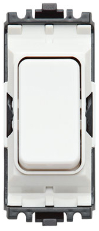 MK Electric Grid Plus White 20A Double Pole One Way Switch Module | UKES