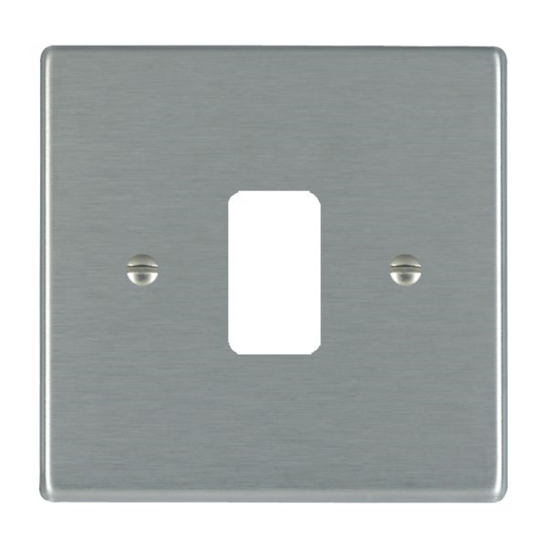 Hamilton Hartland Satin Steel 1 Gang Grid Fix Aperture Plate with Grid ...