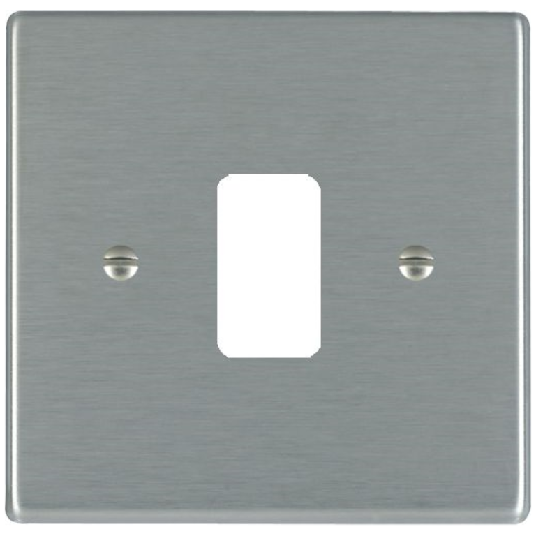 Hamilton Hartland Satin Steel 1 Gang Grid Fix Aperture Plate with Grid ...