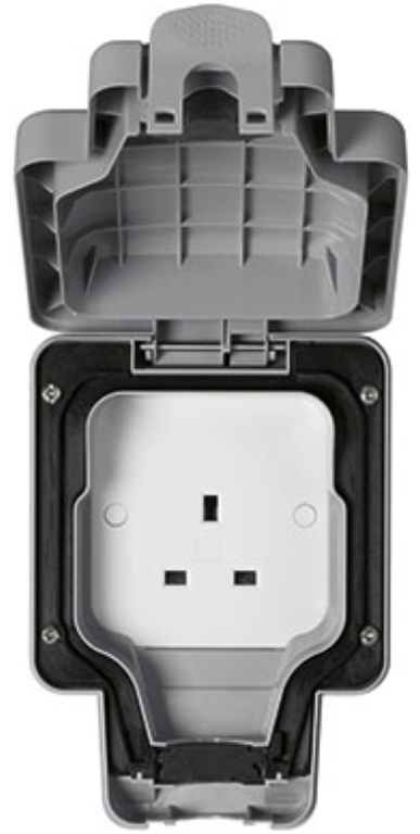 MK Electric Masterseal Plus™ Grey 13A 1 Gang Unswitched IP66 Socket | UKES