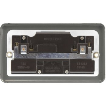 Click Deco Plus Antique Brass 2 Gang 13A Double Pole Ingot Switched ...