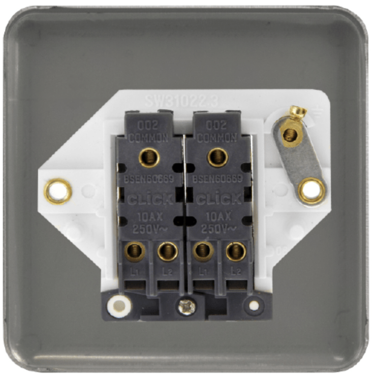 Click Deco Plus Black Nickel 2 Gang 2 Way 10AX Ingot Switch with Black ...