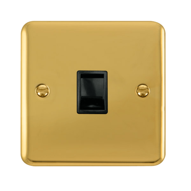 Click Deco Plus Polished Brass 1 Gang RJ11 Irish/US Telephone Socket ...