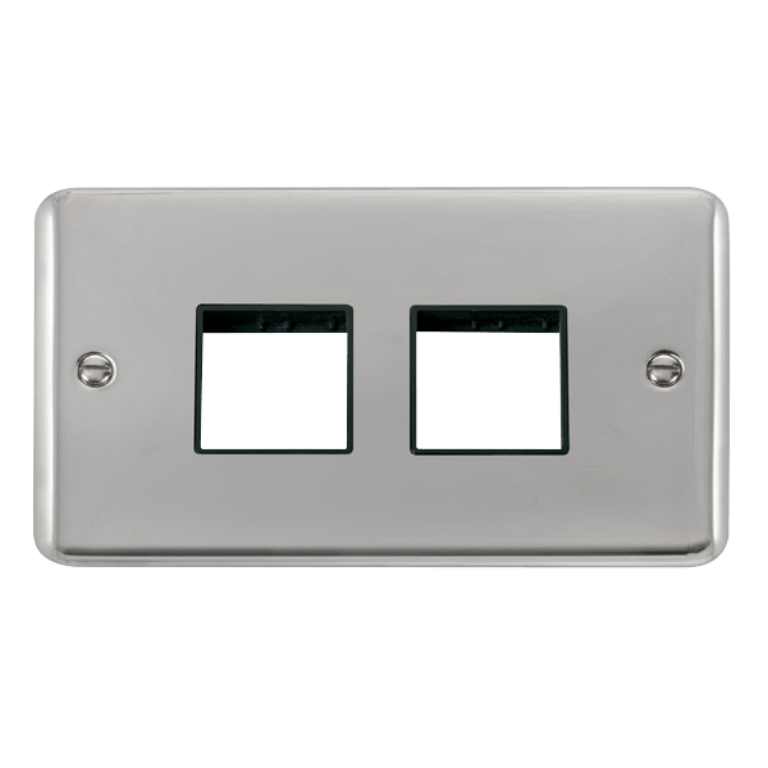 Click Deco Plus Polished Chrome 2 Gang 4 (2x2) Aperture Unfurnished ...