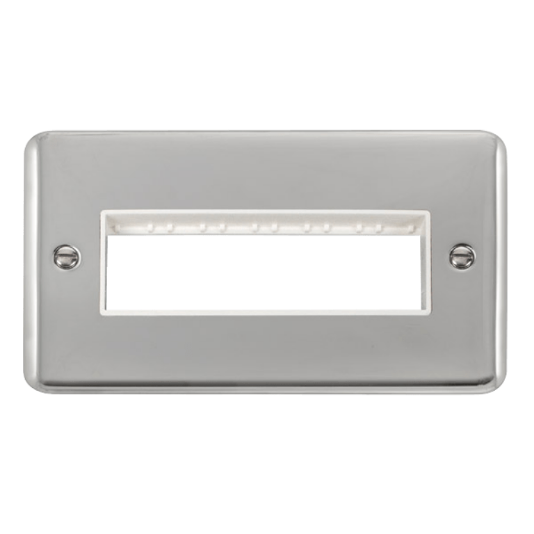 Click Deco Plus Polished Chrome 2 Gang 6 Aperture Unfurnished MiniGrid ...
