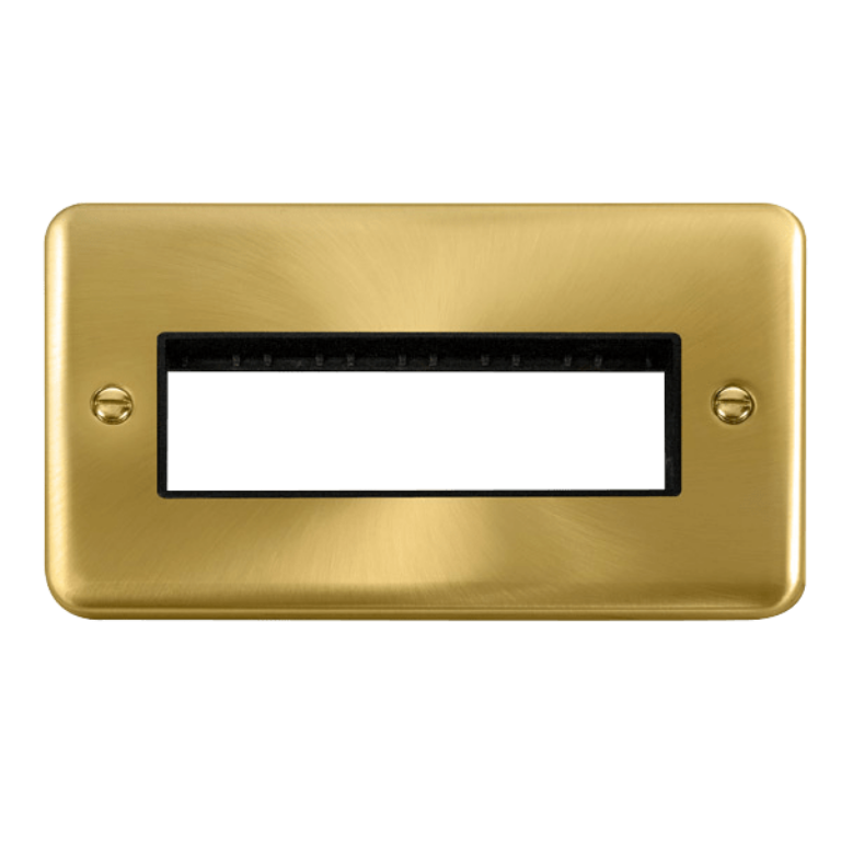 Click Deco Plus Satin Brass 2 Gang 6 Aperture Unfurnished MiniGrid ...