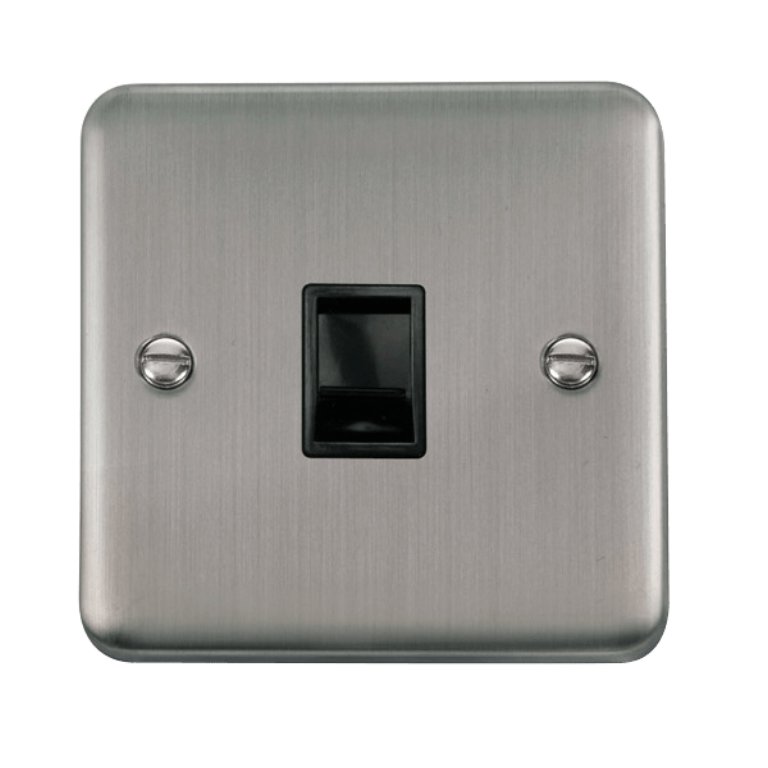 Click Deco Plus Stainless Steel 1 Gang RJ11 Irish/US Telephone Socket ...
