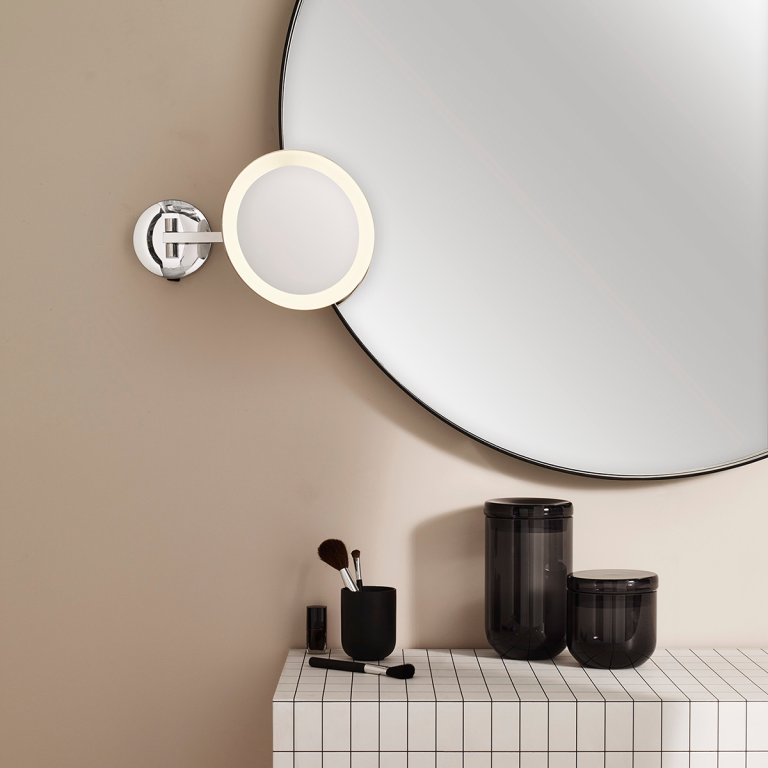 Astro Mascali Round Polished Chrome LED Bathroom Mirror Light | UKES