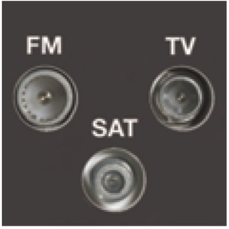 Hamilton EuroFix Black 50x50mm Non-Isolated TV+FM+SAT 1 In/3 Out ...