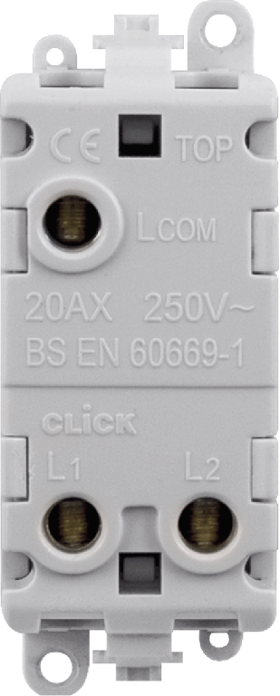 Click GridPro Stainless Steel 2 Way 20AX Retractive Switch Module with ...